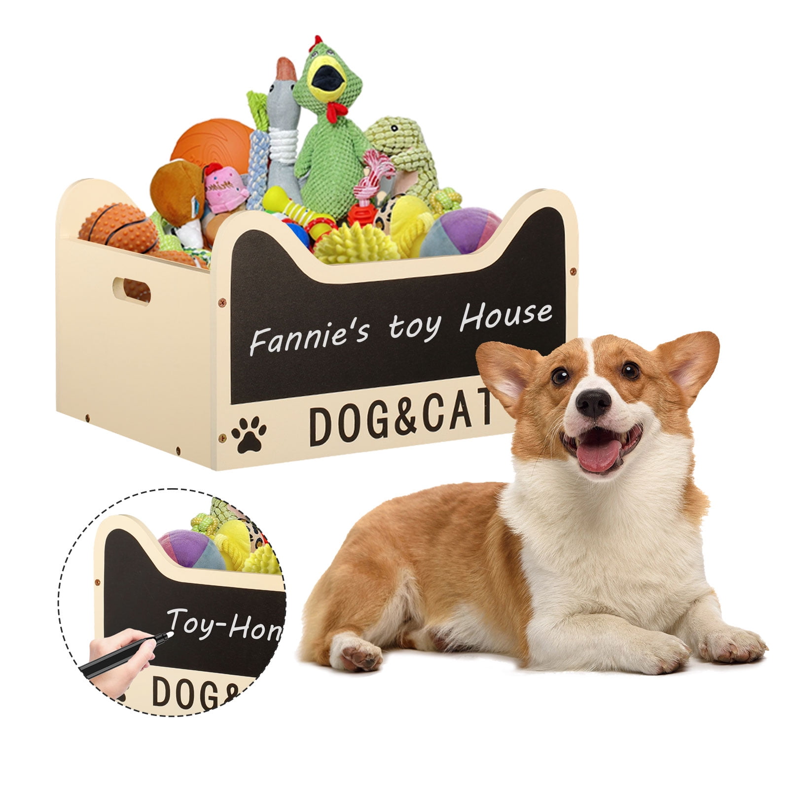 Wooden Dog Toy Box
