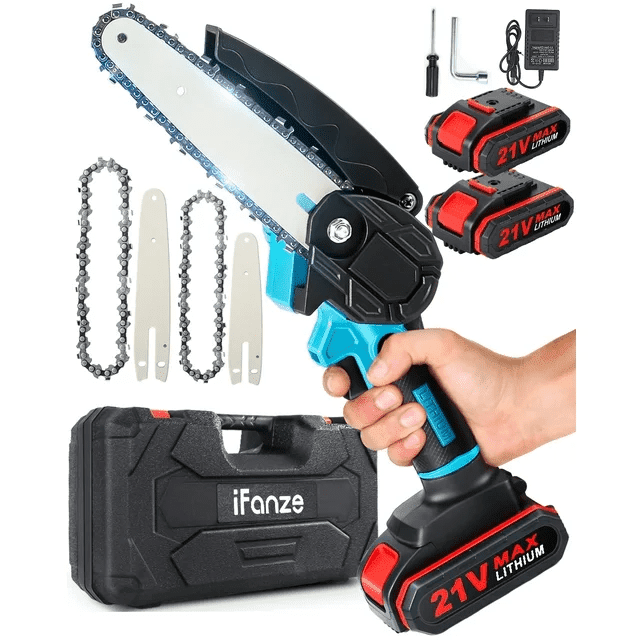 iFanze Handheld Mini Chainsaw, 6 & 4 inch, Single Hand Electric Saw ...