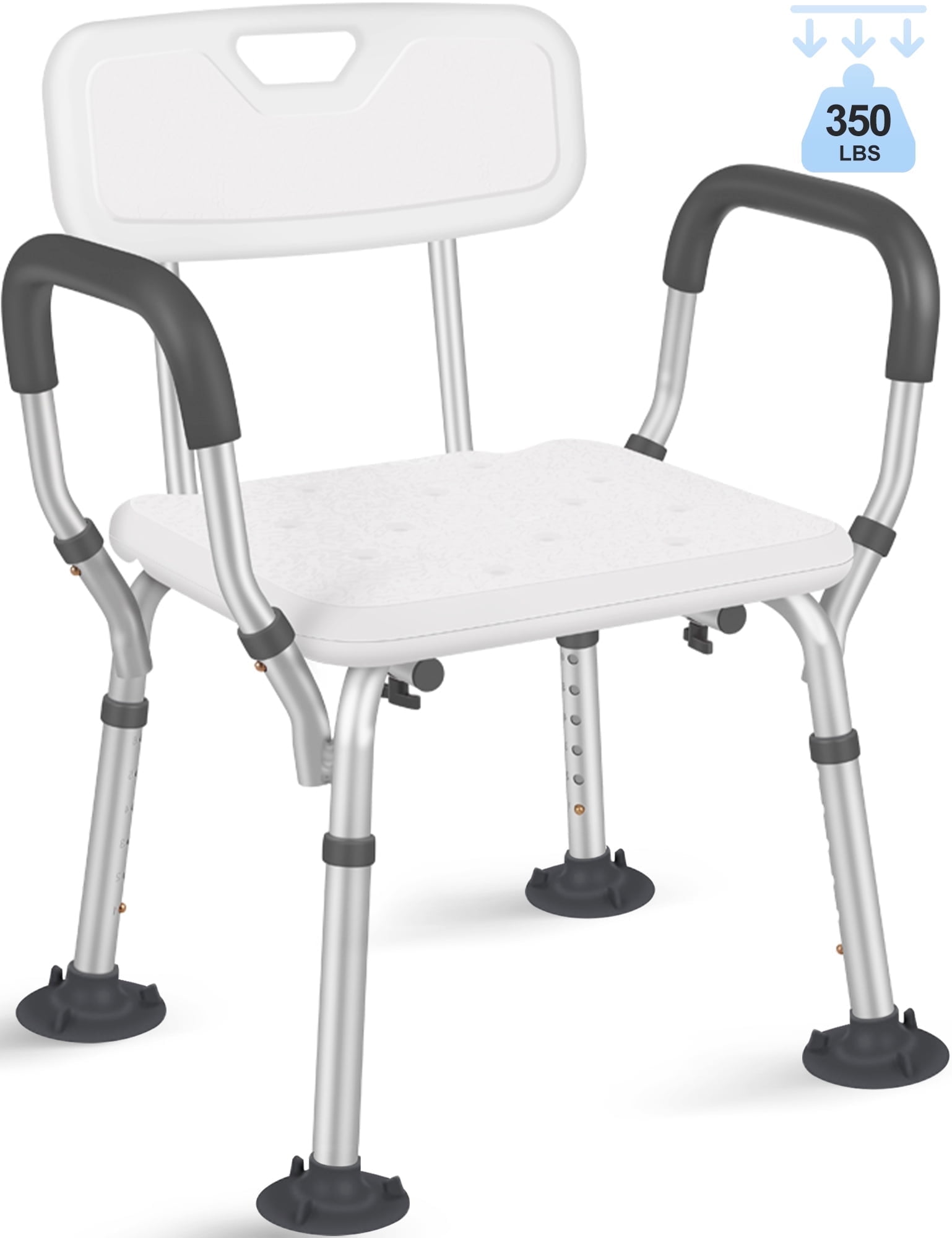iFanze Adjustable Padded Shower Chair for Adults, Heavy-Duty Plastic ...
