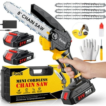 YAHHU 6 inch Mini Chainsaw, Portable Electric Cordless Chainsaw Set ...