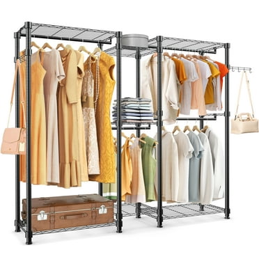Drevy V7C Basic Garment Rack with Cover Portable Closets for Hanging ...
