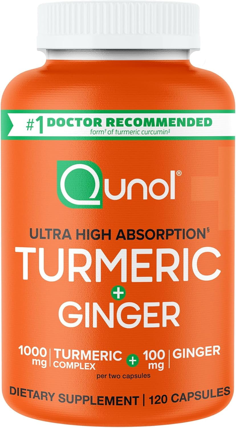 Qunol 1000mg Turmeric and Ginger Supplement, Ultra High Absorption to ...