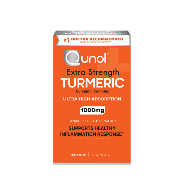 Qunol Extra Strength Turmeric 1000mg Supplement Softgels for Joint ...