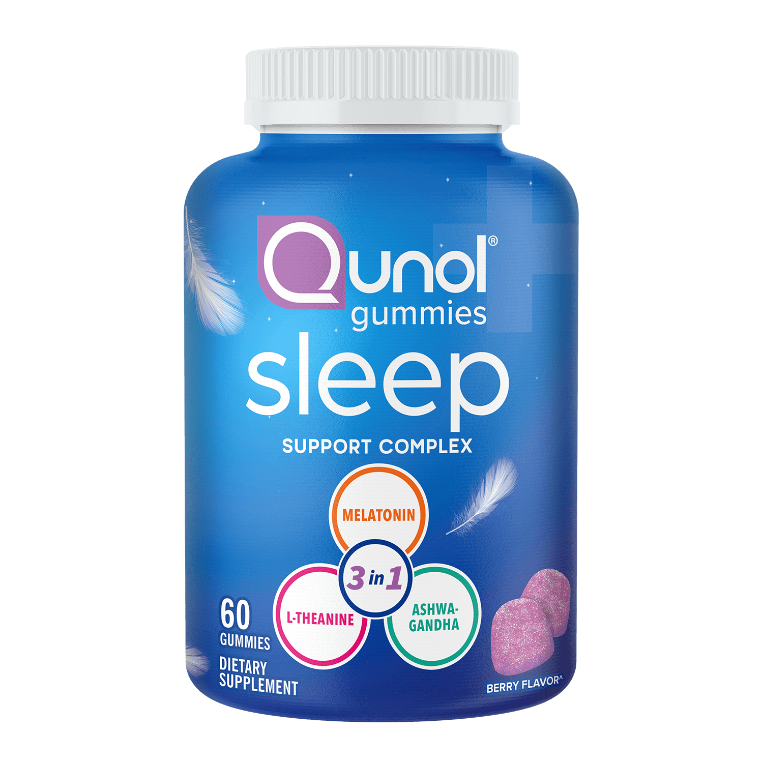 Qunol Sleep Support Gummies, (60 Count), 3 in 1 Supplement, Melatonin ...
