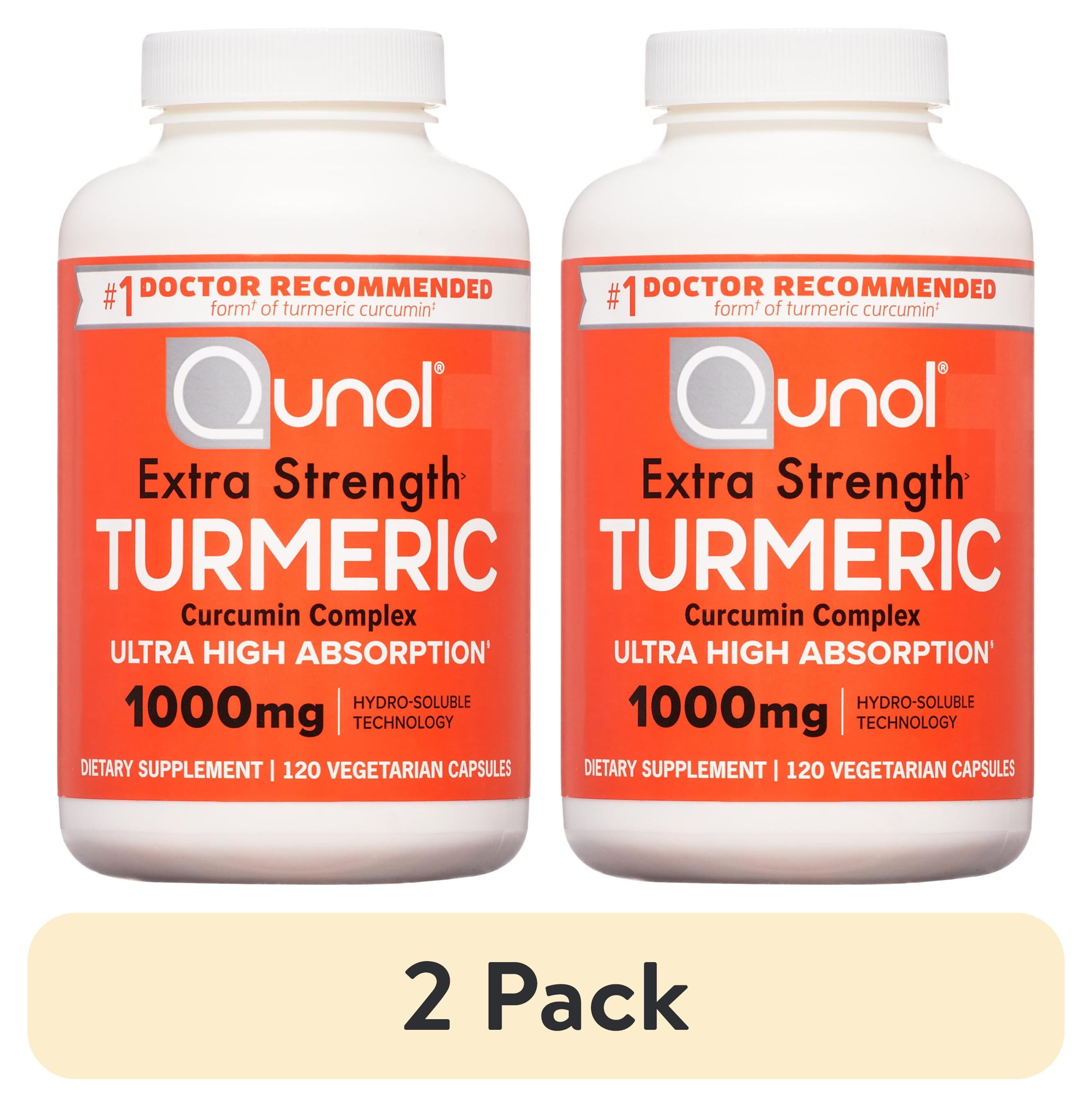 (2 pack) Qunol Turmeric Capsules, 1000mg, Ultra High Absorption, Joint ...