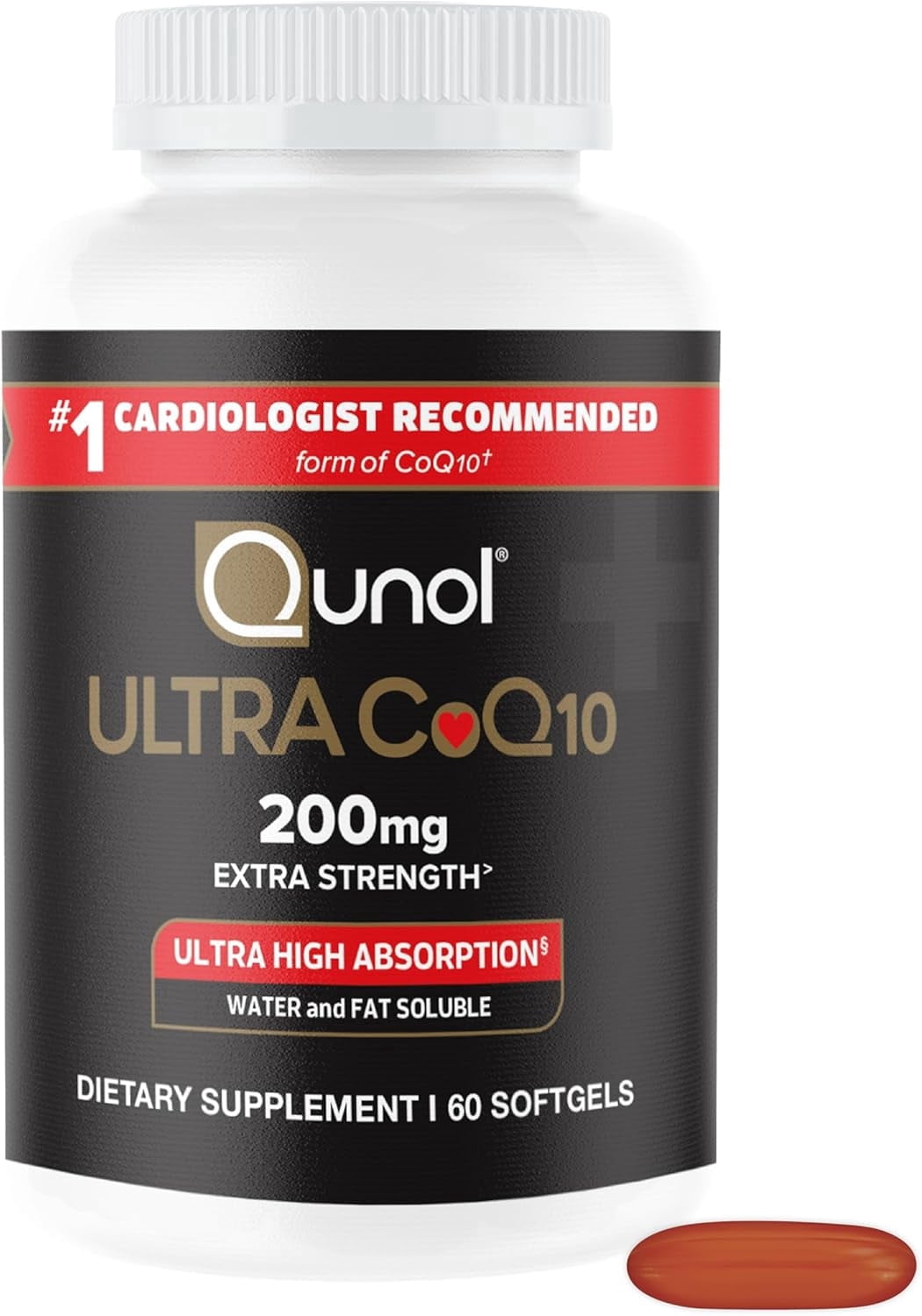 Qunol Ultra CoQ10 200mg Softgels, High Absorption Antioxidant for Heart ...