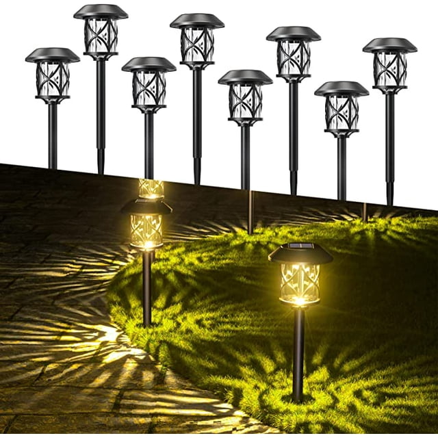 Quntis 8 Pack Solar Pathway Lights, Waterproof Garden Lights for Yard ...