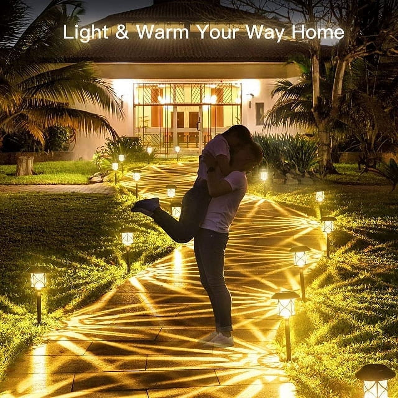 Quntis Solar Pathway Lights 8 Pack, Solar Landscape Path Lights, IP65 ...