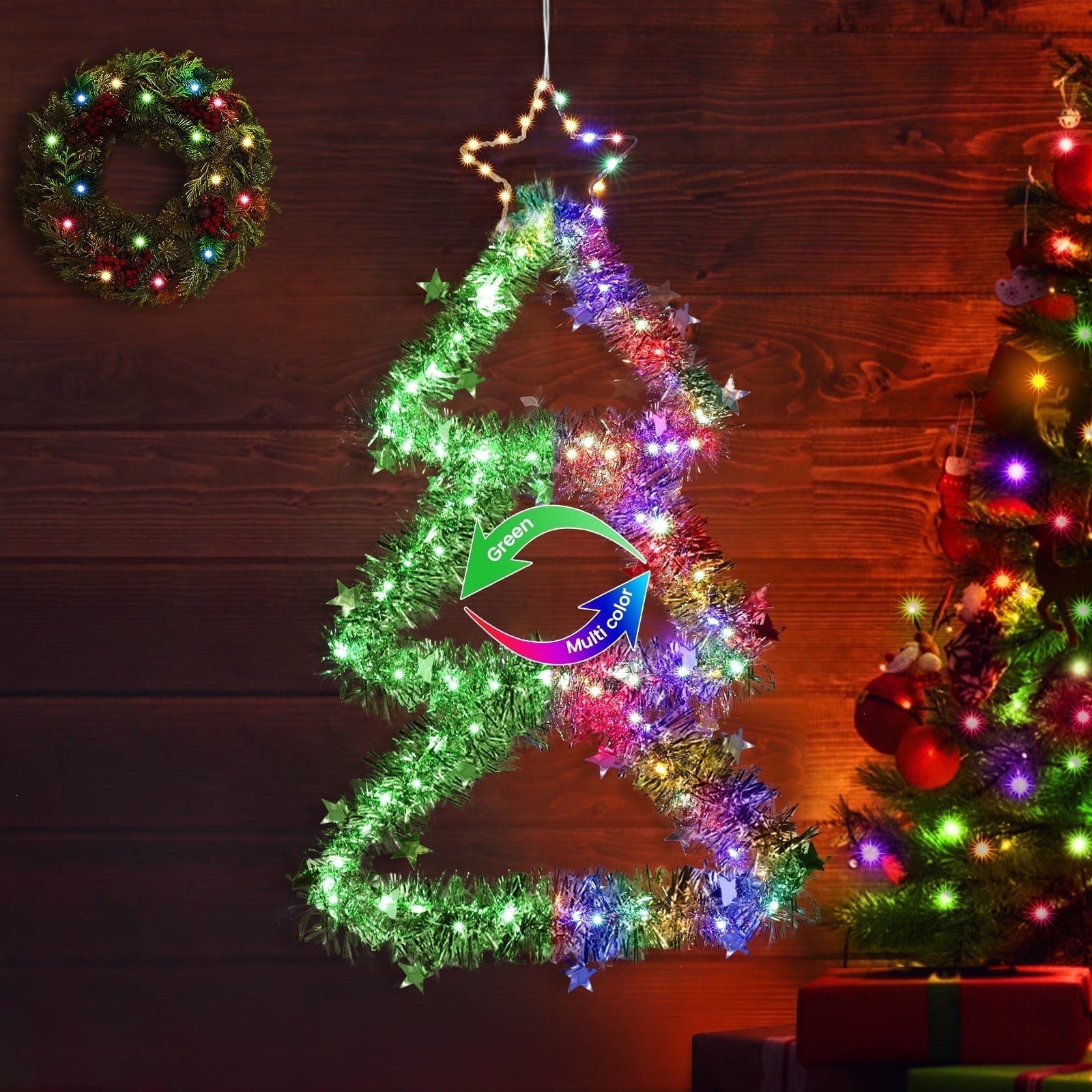 Quntis Christmas Window Decorations, 26in chcolourful lights Christmas ...