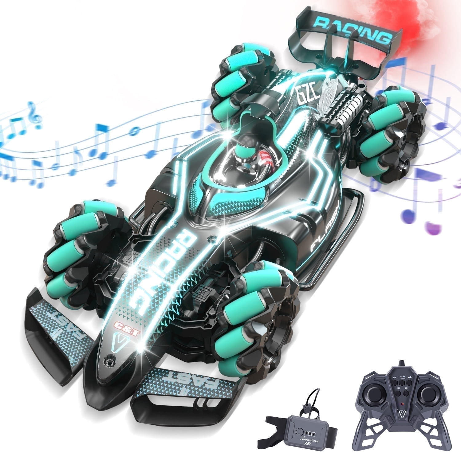 Quntis 1/12 Hand Controlled Remote Control Car, 2.4GHz RC Stunt Car ...