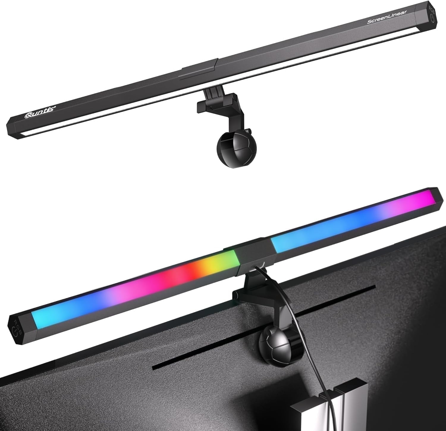 Quntis Monitor Light RGB PRO, Eye-Care Dual Light Gaming Light , 15 ...
