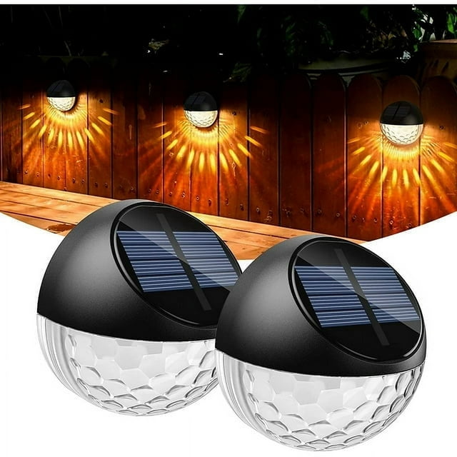 Quntis Outdoor Solar Fence Lights -2 Pack, Waterproof LED, Auto On/Off ...