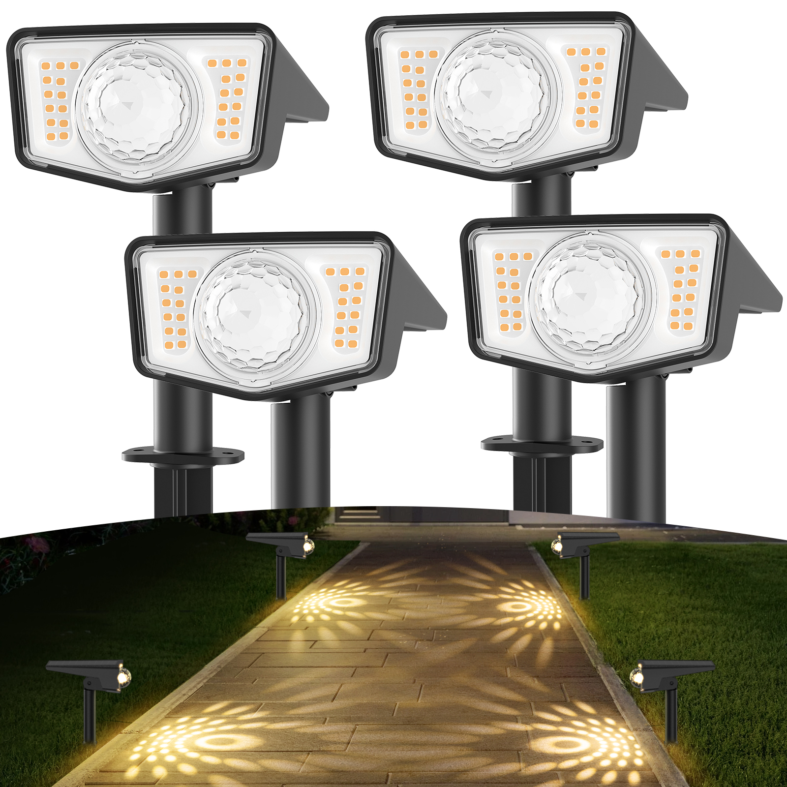 iGlow 2 Red & Blue Solar Ant Landscape Light 2 Bright White LED Path ...