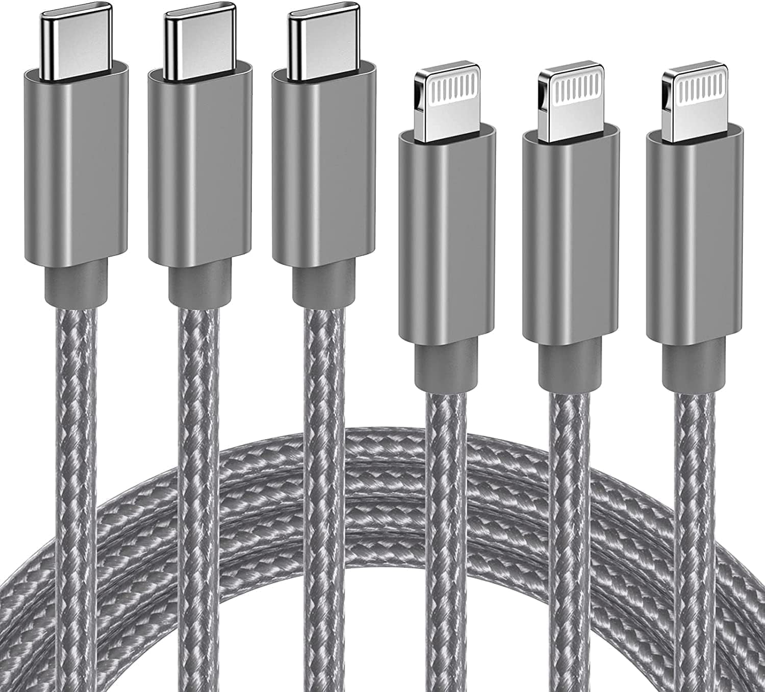 Quntis Quntis USB C Fast Charger Cable 3 Pack 6FT, Nylon Braided ...