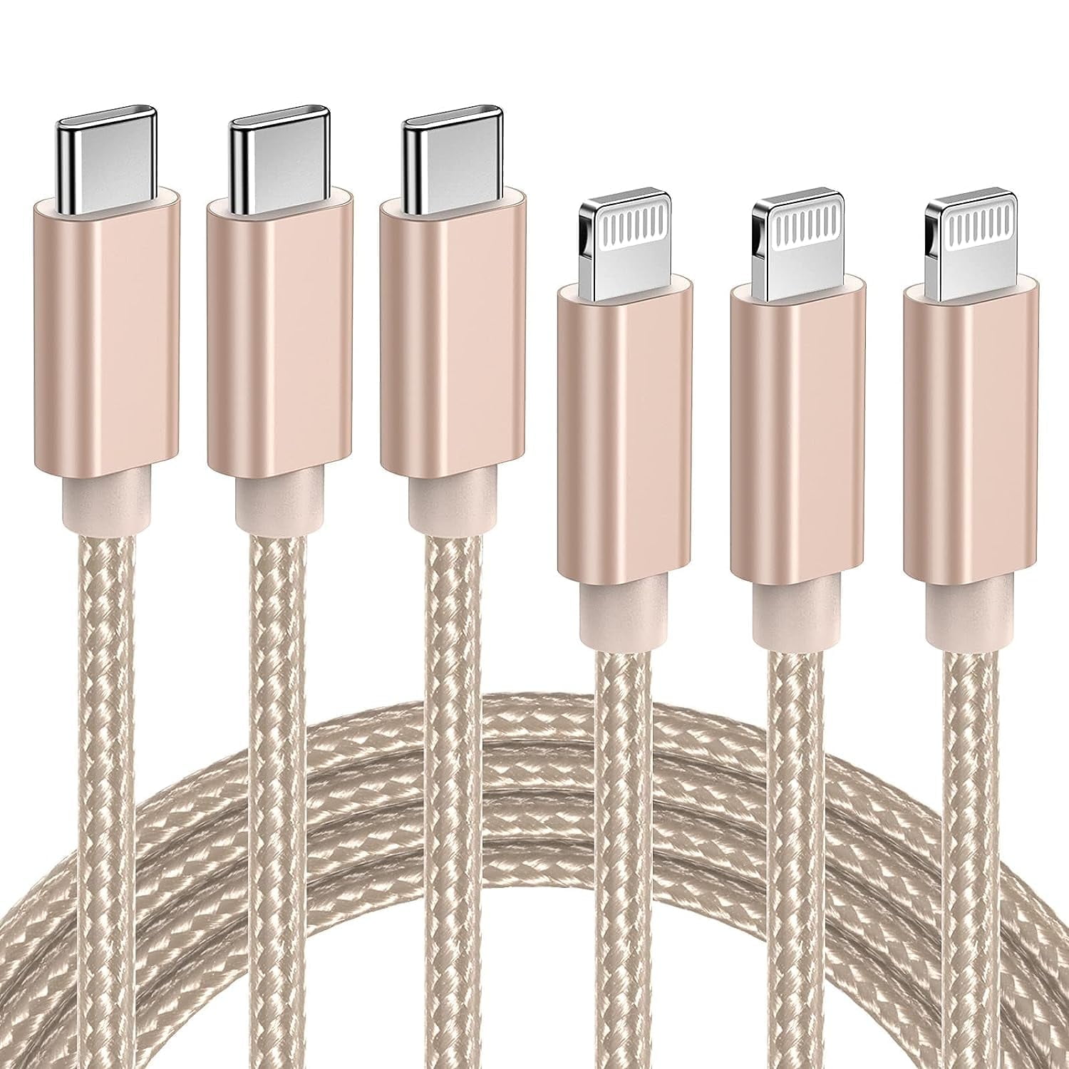 Quntis USB C to Charger Cord 3 Pack 6Ft Fast Charging Cables Compatible ...