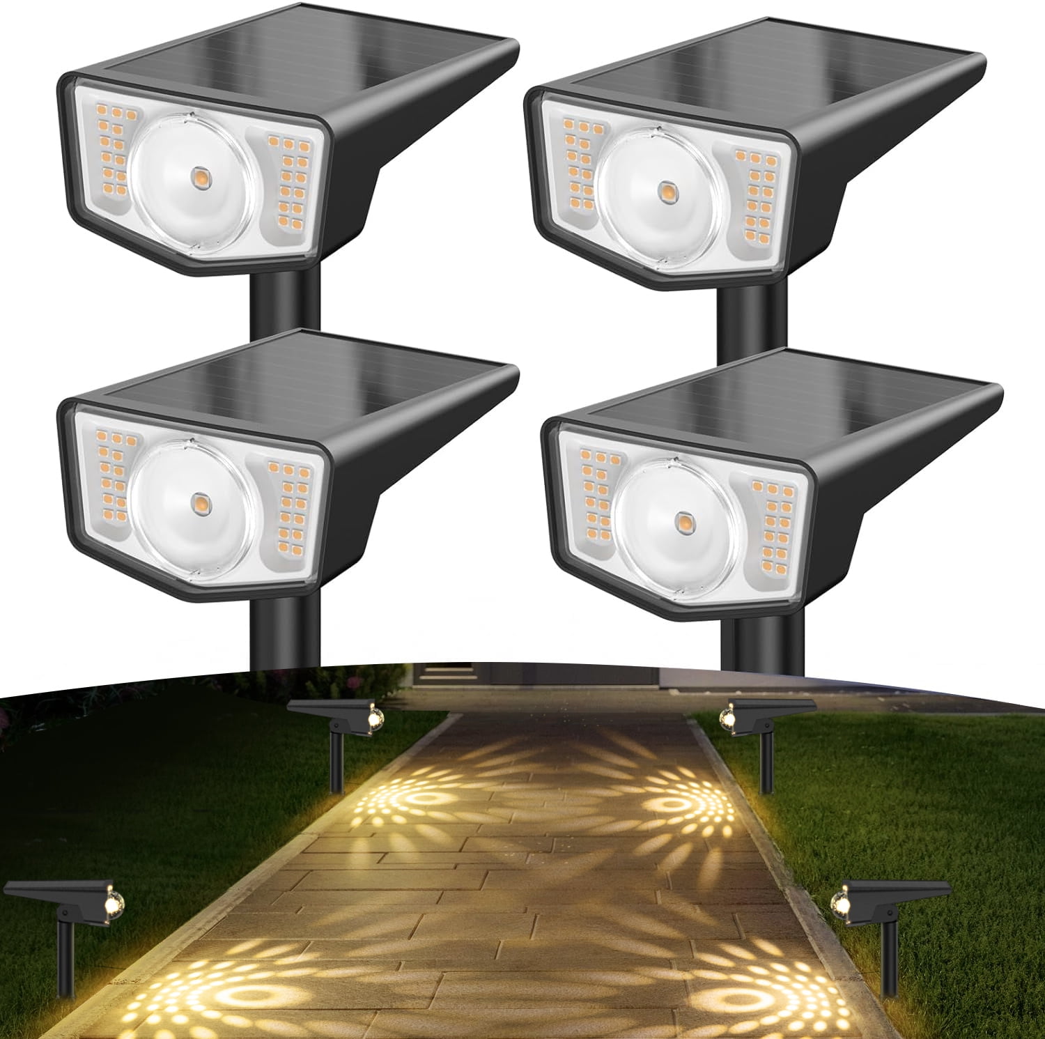 Quntis Upgraded Solar Spot Lights,Super Bright Solar Landscape ...