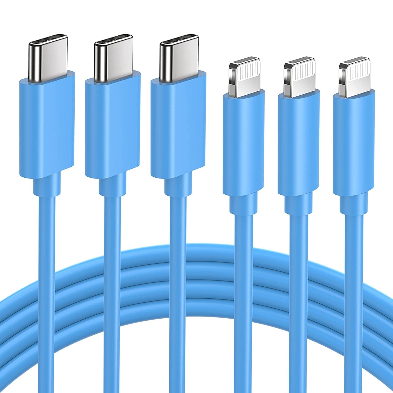 Quntis USB C to Lightning Cable, 3 Pack 6ft MFi Certified Lightning ...