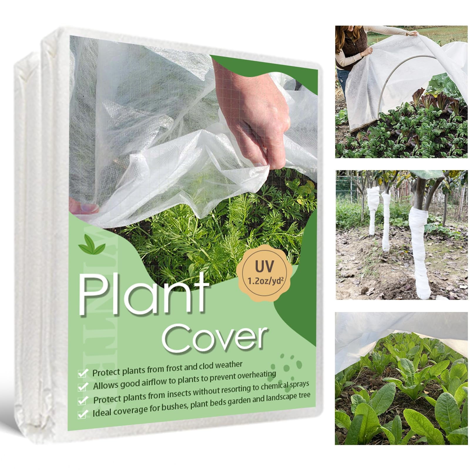 Quobiad Plant Covers Freeze Protection, 7'x 100' Frost Cloth for ...