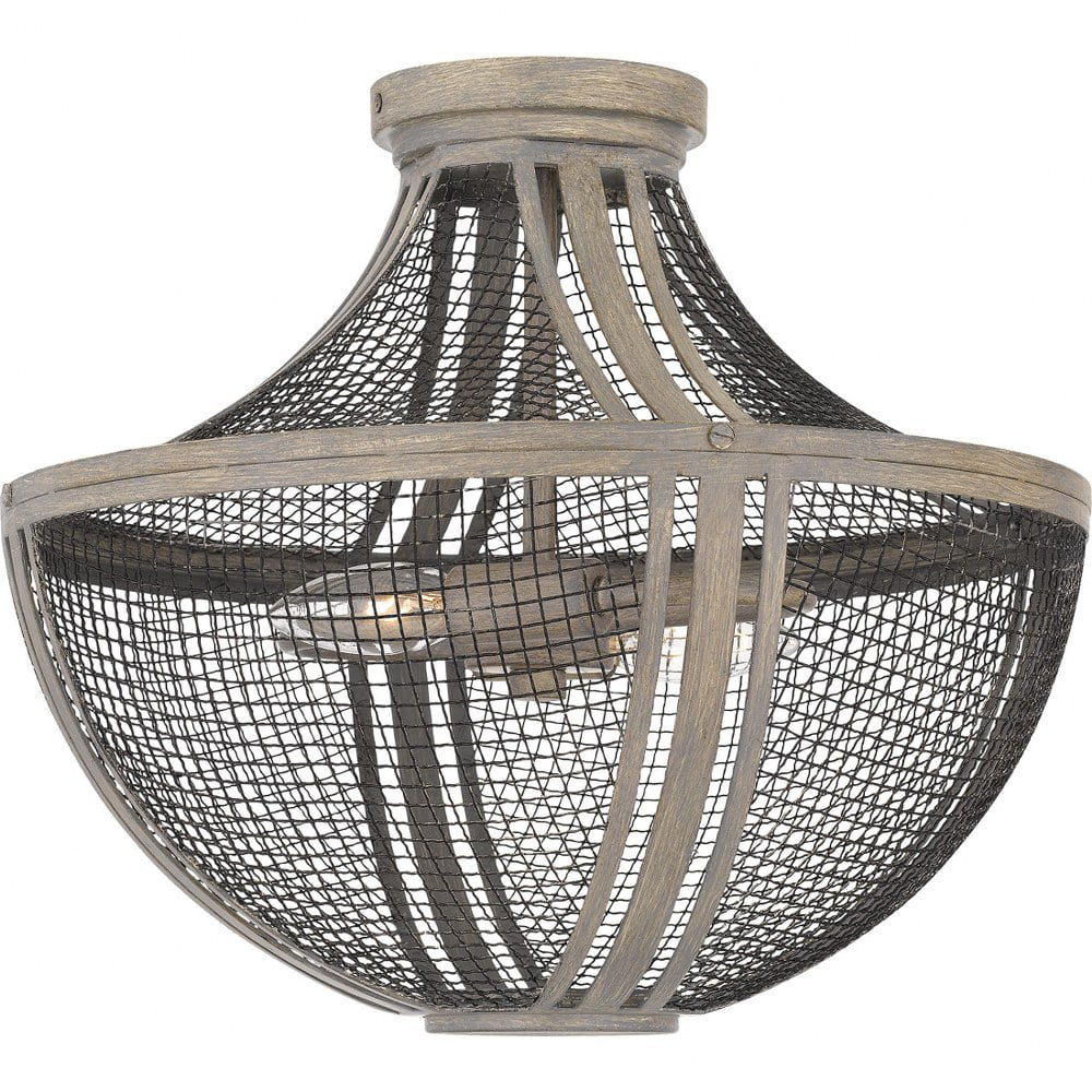 Quoizel Hallie 2-Light Distressed Grey Wood Semi-Flush Mount Light ...