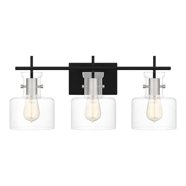 Lalia Home 3 Light Metal and Opaque White Glass Shade Vanity with Round ...