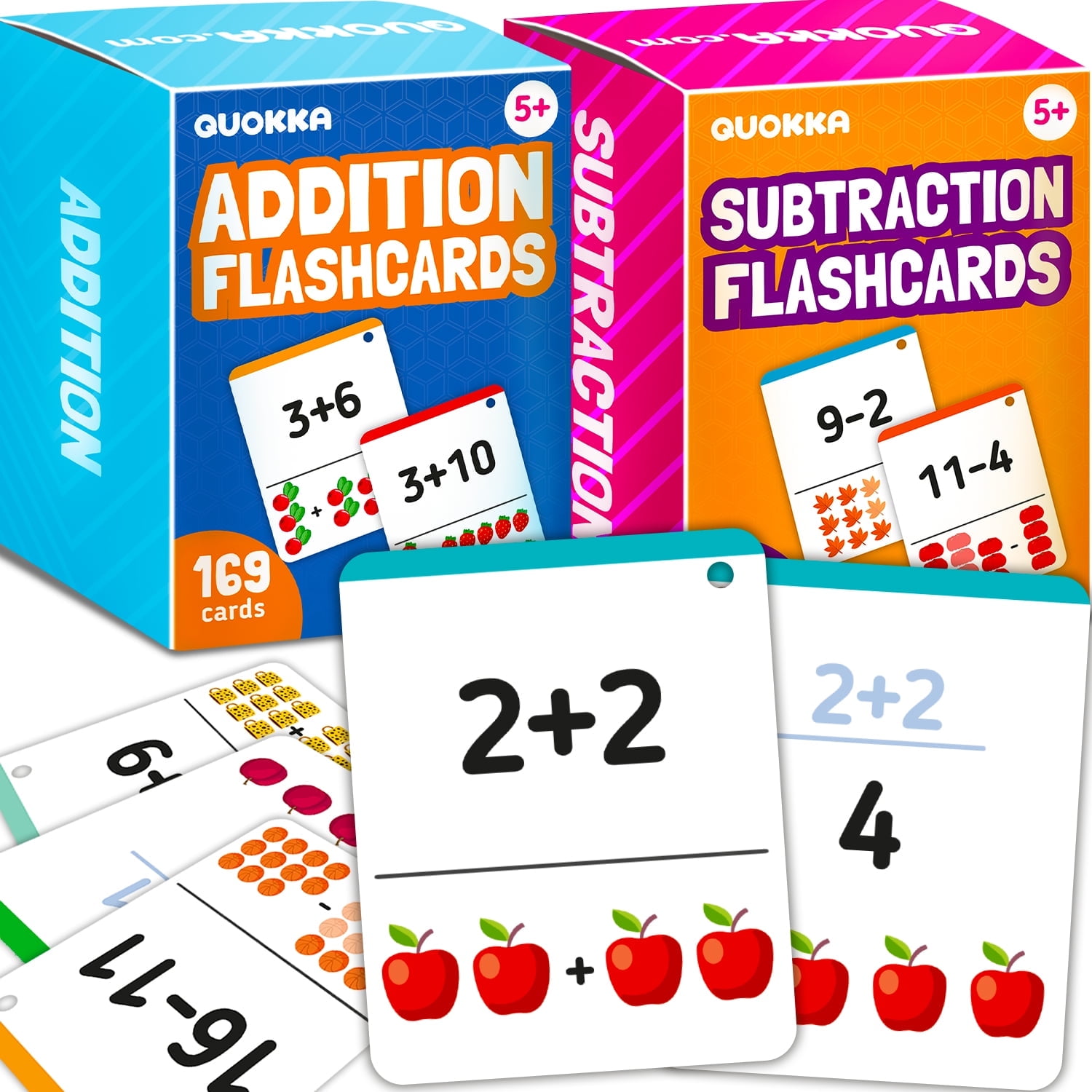Quokka 338 Math Flash Cards for Kids 4-8 - Addition & Subtraction ...