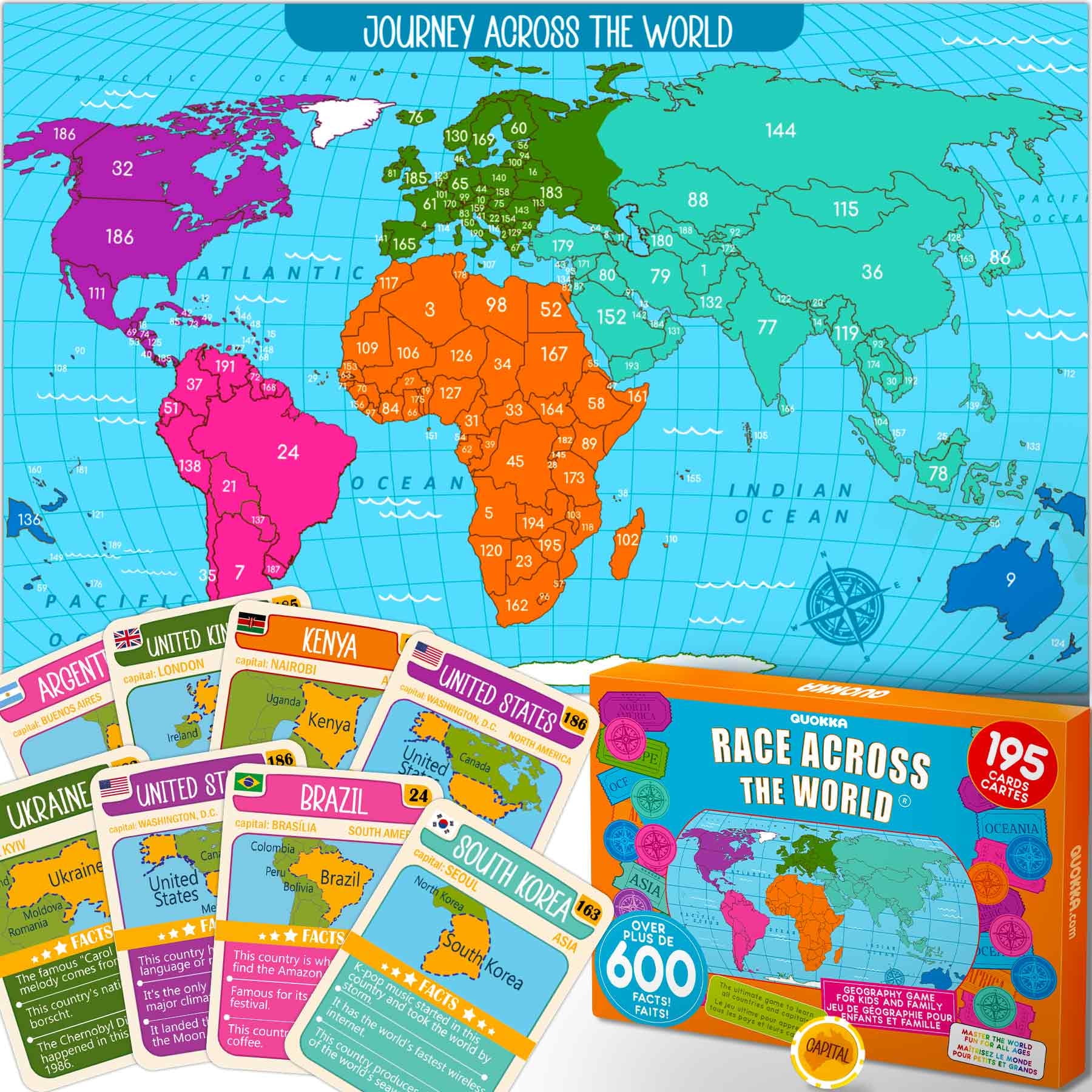 Quokka Board Games for Kids Ages 8-12 - World Game for Adults with 95 ...