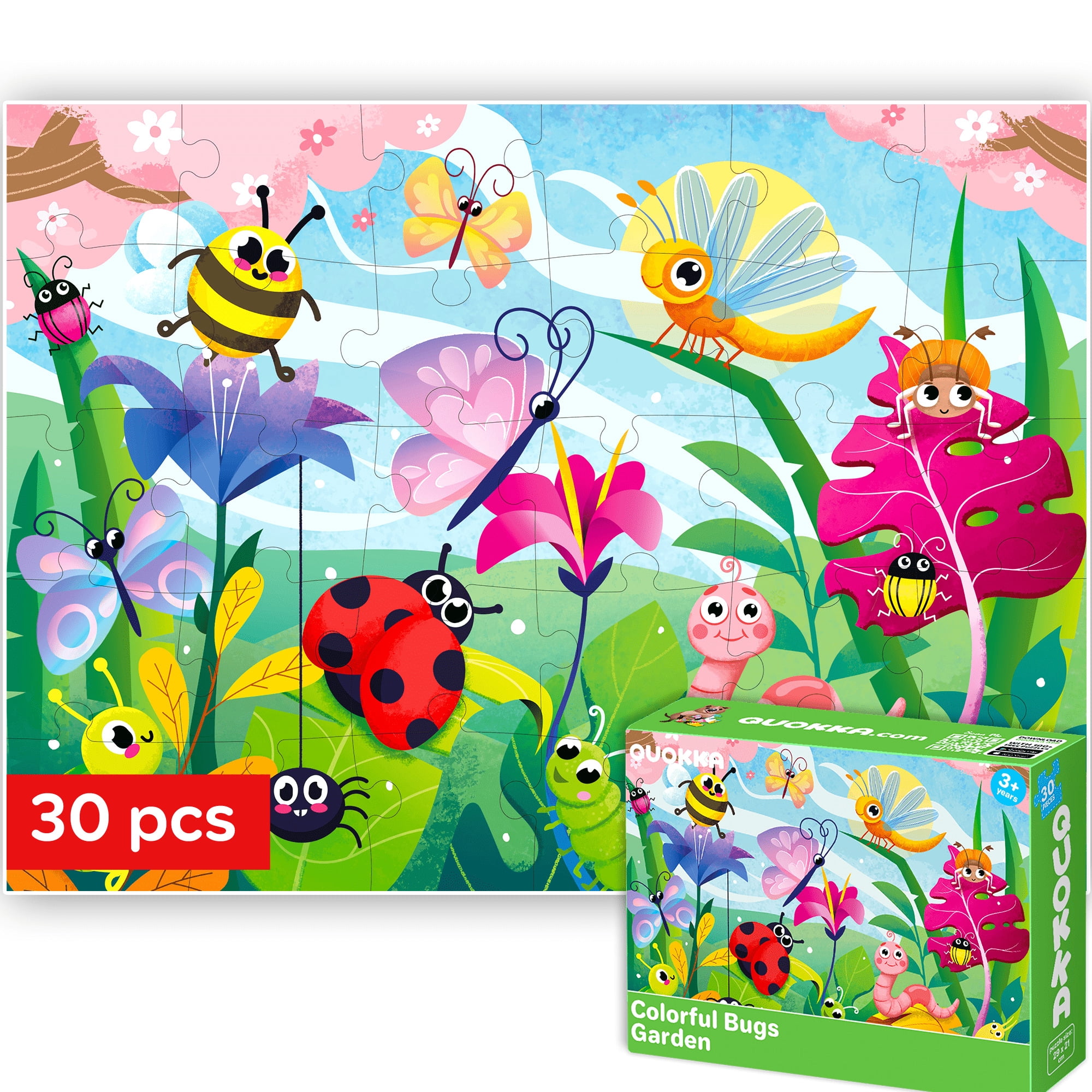 Quokka Floor Puzzles for Kids 3 6 - 30 Piece Bugs Toddler Games 4 6 ...