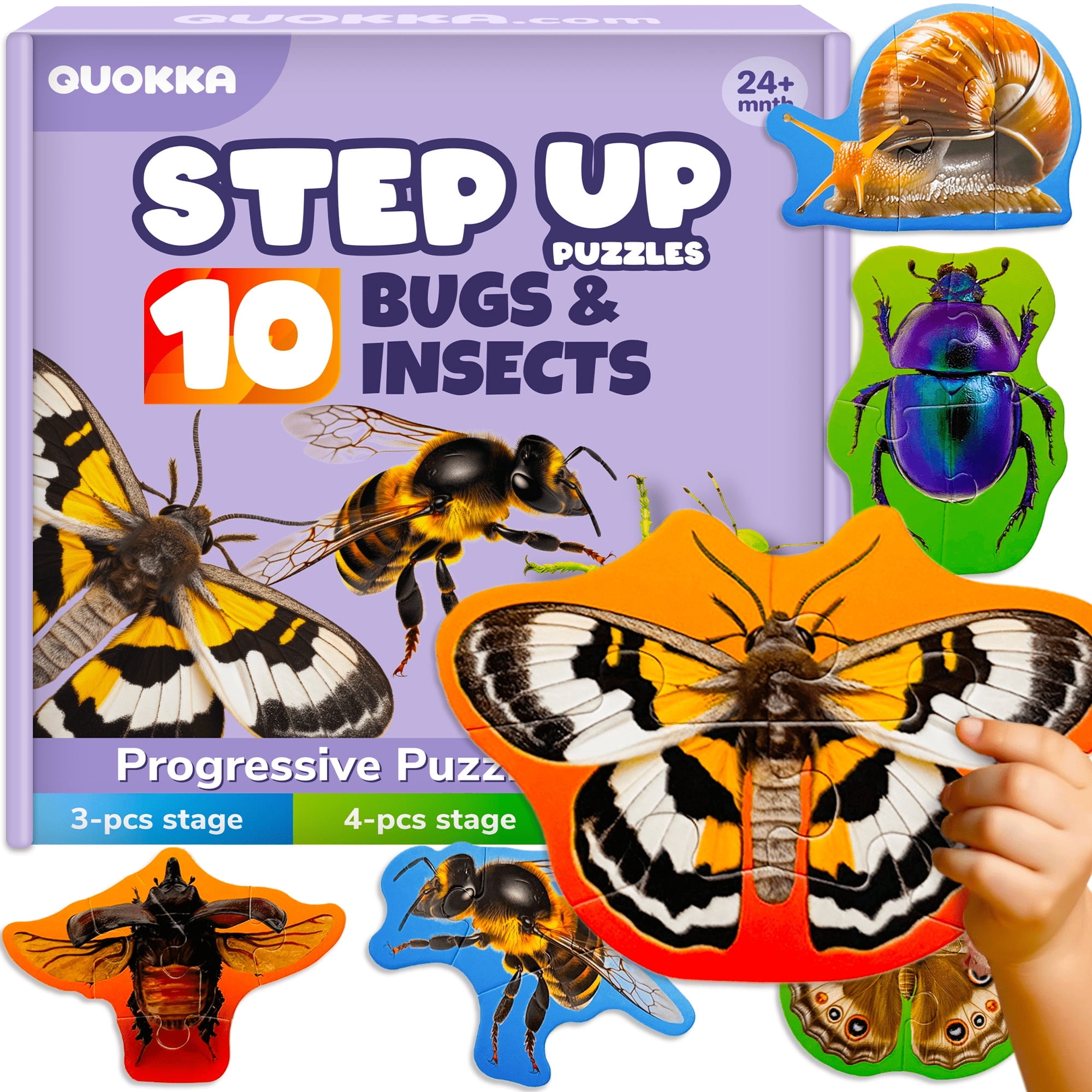 Quokka Jigsaw Puzzles for Toddler 2-3 Years, Insect Shapes 3-5 Pieces ...