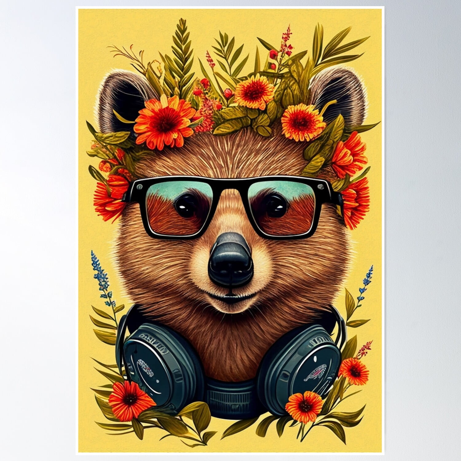 Quokka Lover Of Flowers 2Nd Edition Poster Wall Art, Modern Wall Decor ...