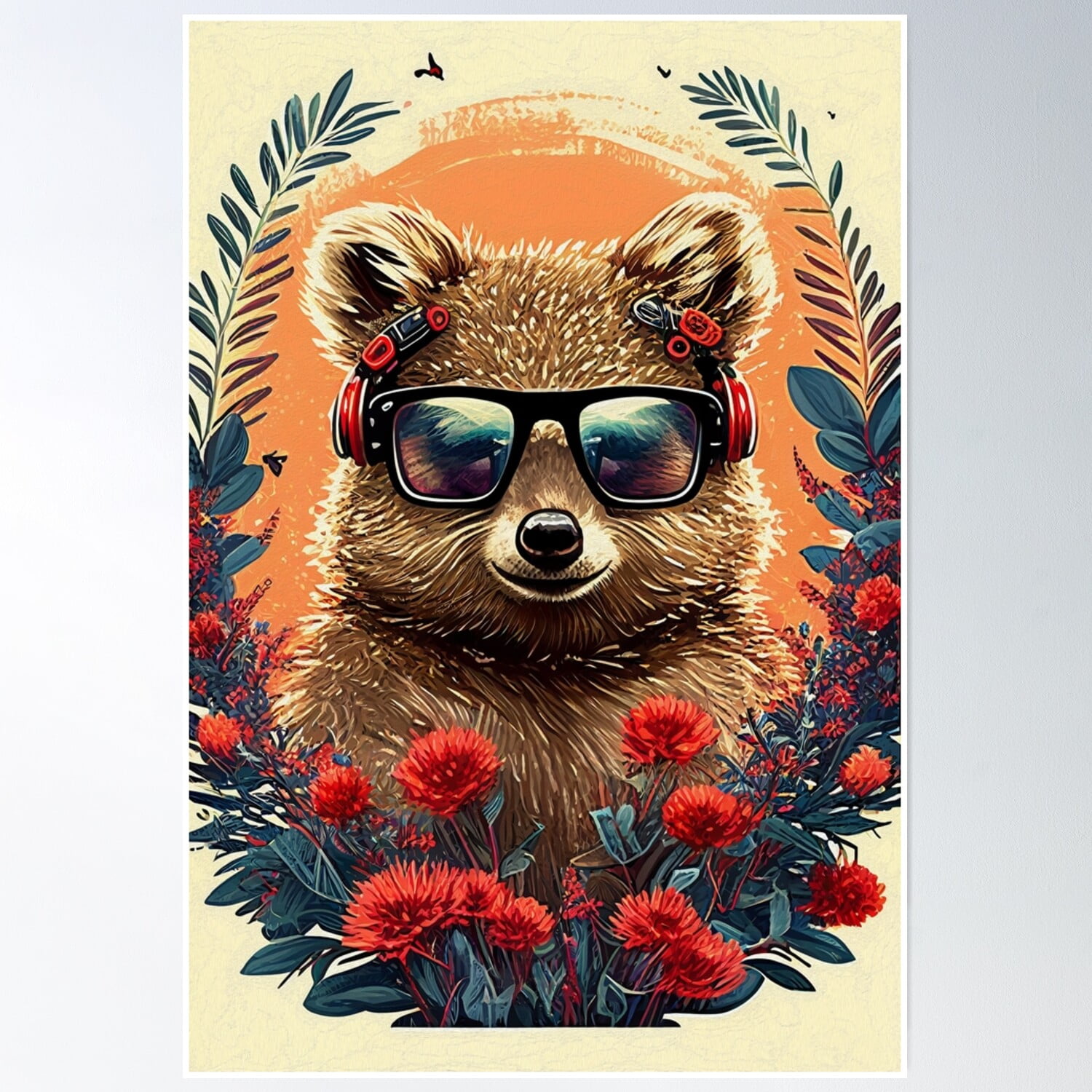 Quokka Lover Of Flowers 3Rd Edition Poster Wall Art, Modern Wall Decor ...