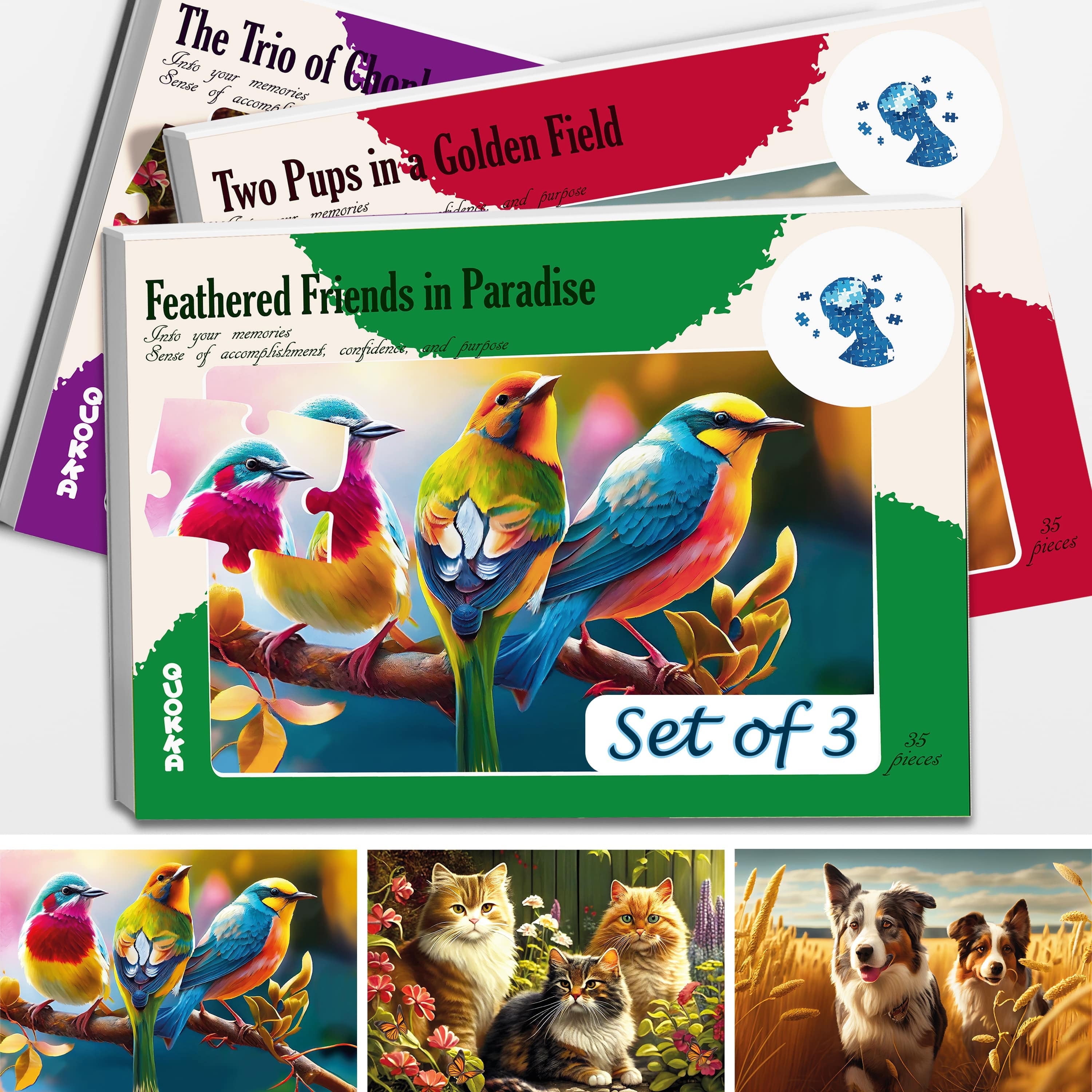 Quokka Puzzles for Elderly - Alzheimers Activities - 3 Set Games for ...