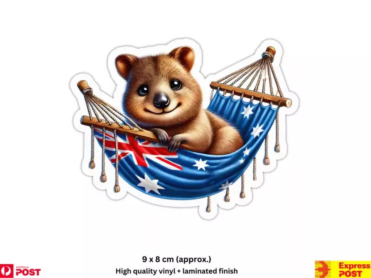 Quokka Relaxing In Hammock Australian Flag Sticker Phone Decal Water ...