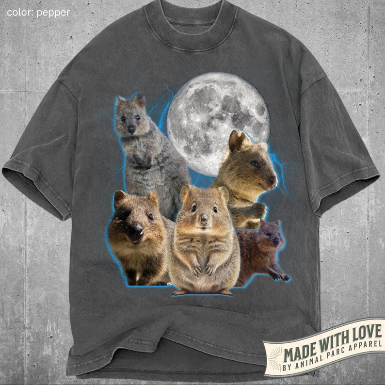 Quokkas Full Moon 90s Vintage T Shirt, Retro Quokka Graphic Tee, Quokka ...