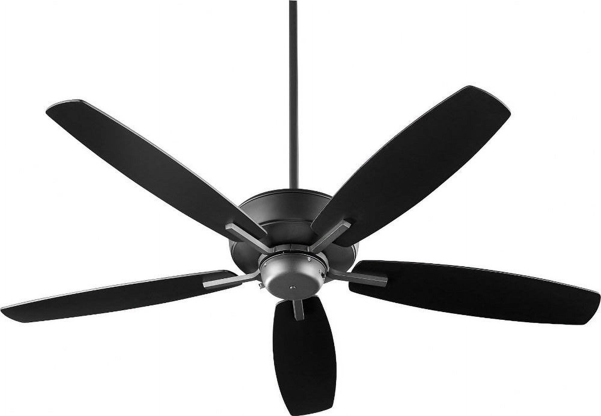 52 Inch Ceiling Fan-Noir Finish-Matte Black/Weathered Oak Blade Color ...