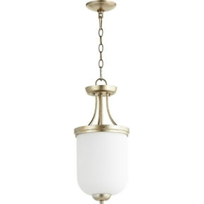 Quorum Lighting Richmond 3-Light Pendant, Aged Silver Leaf, 8W x 17H ...