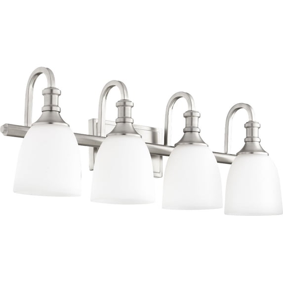 Quorum Lighting Richmond Glass 4-Light Satin Nickel Vanity Fixture ...