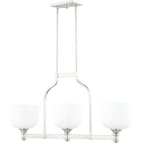 Quorum Lighting Richmond 3-Light Pendant, Aged Silver Leaf, 8W x 17H ...