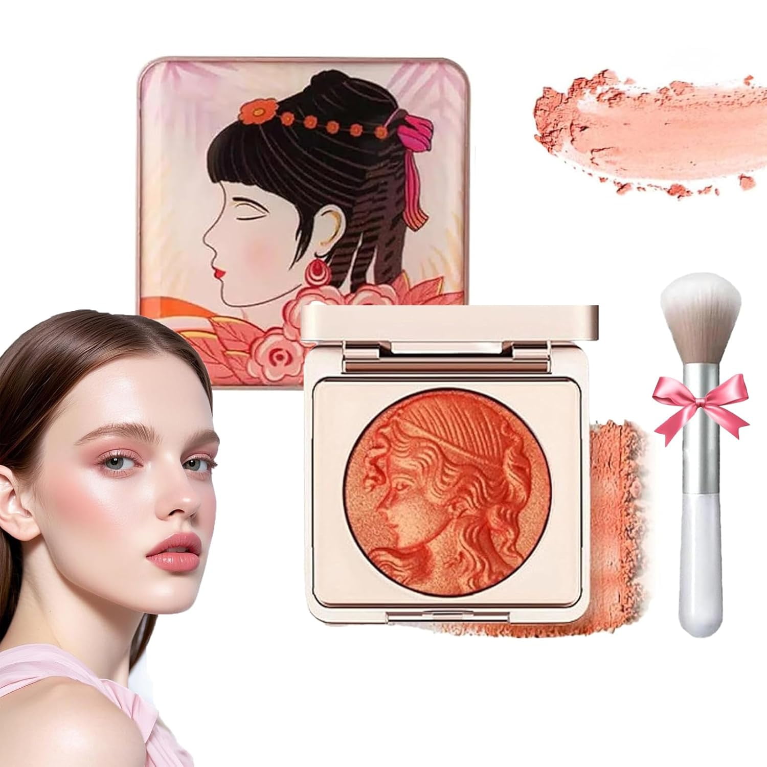 Quotationi Embossed Smooth Powder Blush Palette for Cheeks, Quotationi ...