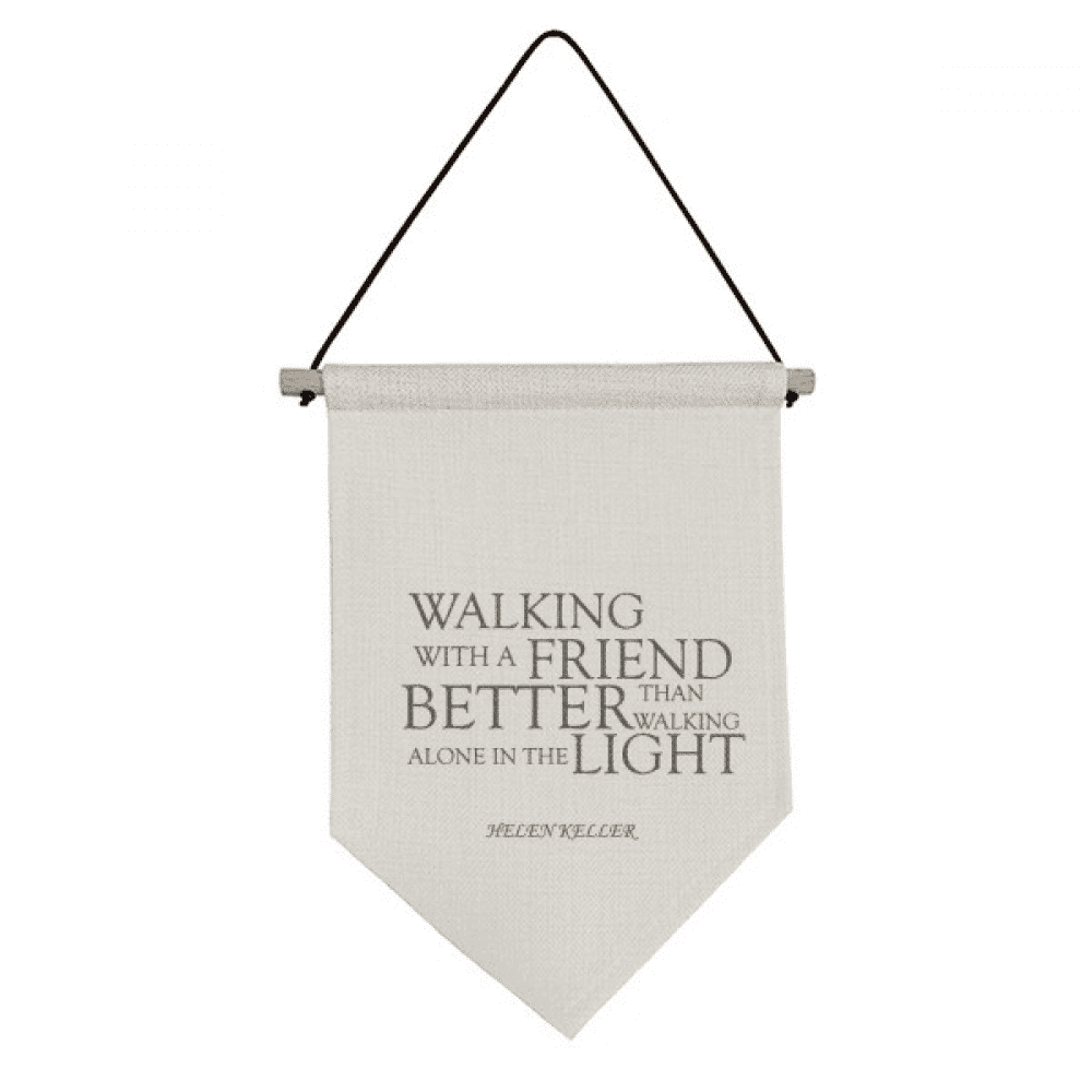 Quote About Friendship By Helen Keller Canvas Flag Hanging Wall Art ...
