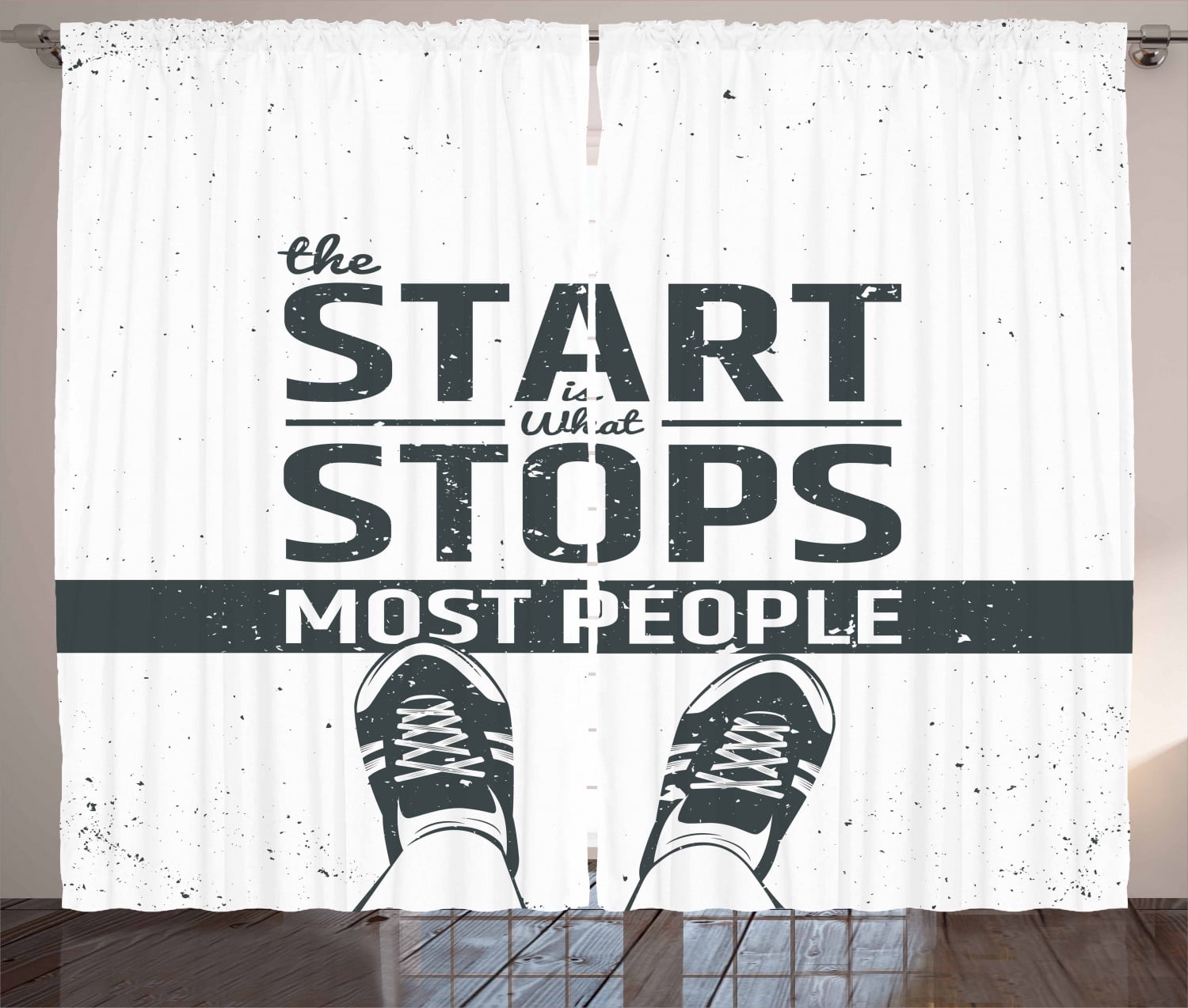 Ambesonne Saying Curtains 2 Panel Set, Writing, 108" x 90", Coconut ...