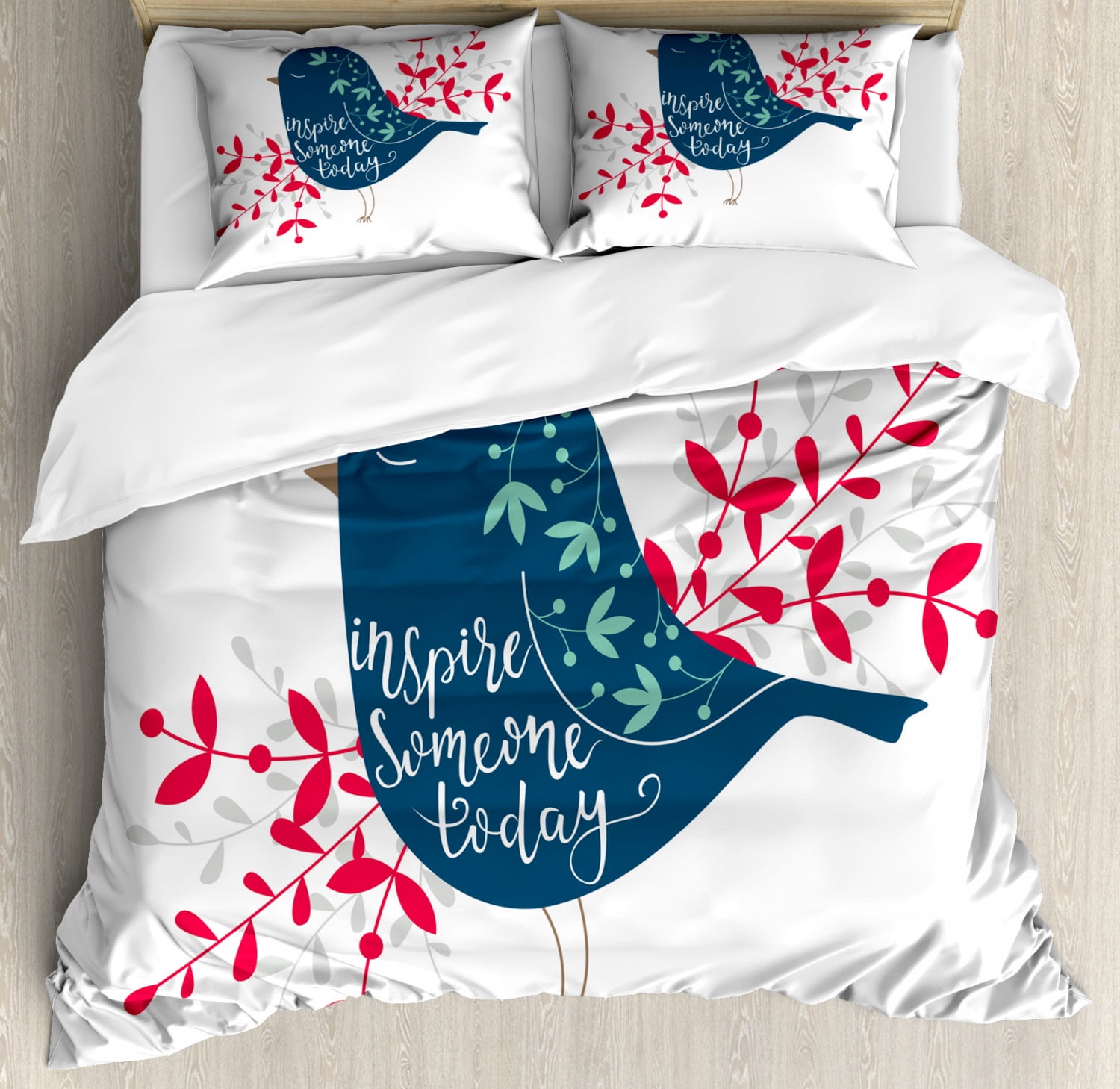 Quote Duvet Cover Set King Size, Inspire Someone Today Quote with a ...