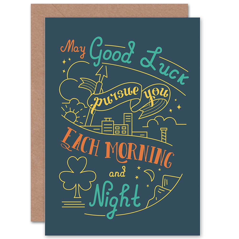 Quote Motivation Good Luck Toast Ireland Greetings Card Plus Envelope ...