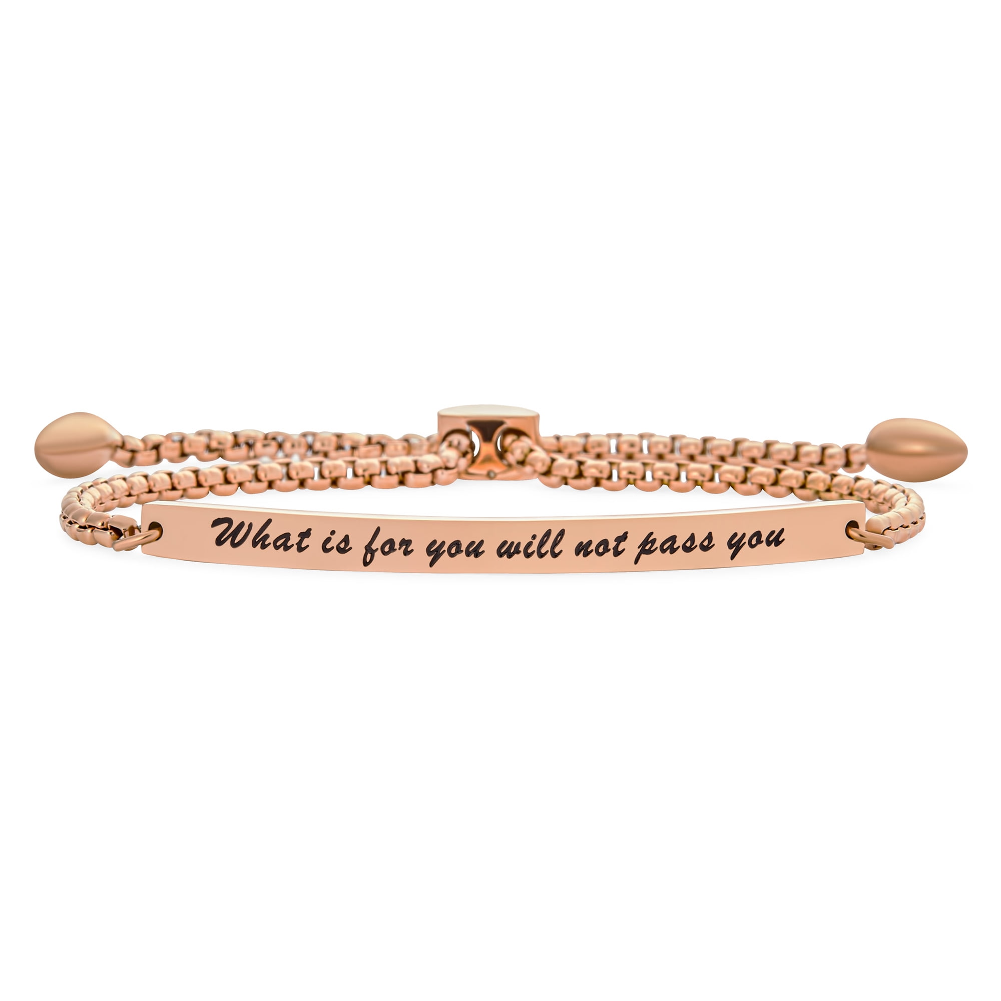 Quote "What is for you will not pass you" Bolo Bracelet Rose Metal ...