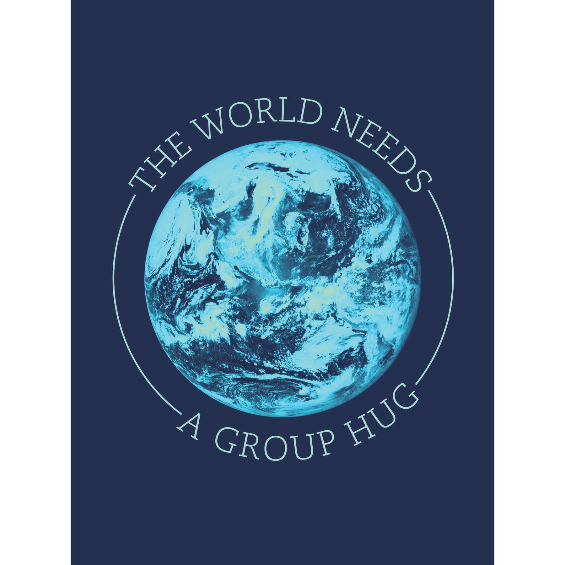 Quote World Needs a Hug Globe Large Wall Art Print - Walmart.com