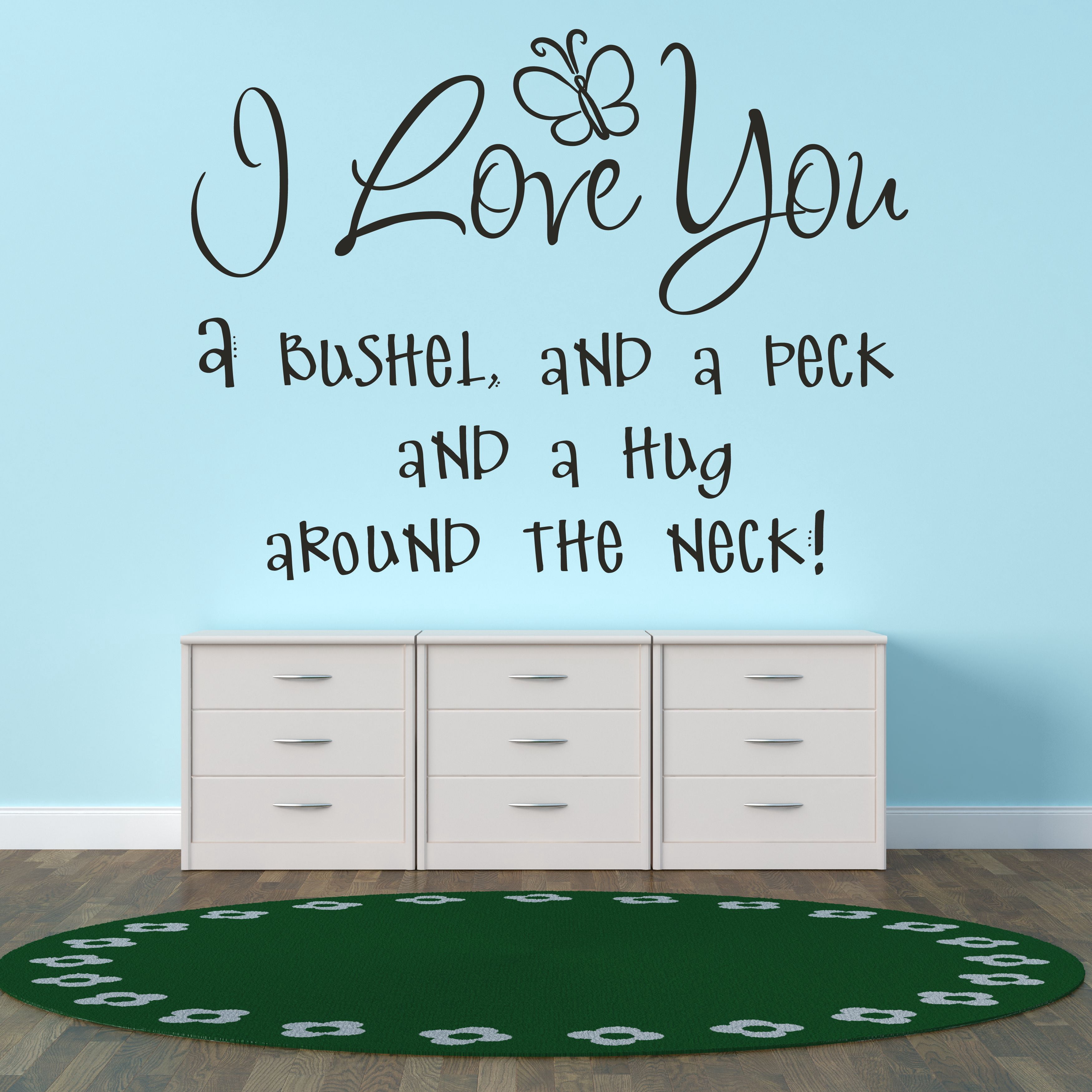 Quotes & Sayings Wall Decals for Children Bedroom - Hug around Neck to ...