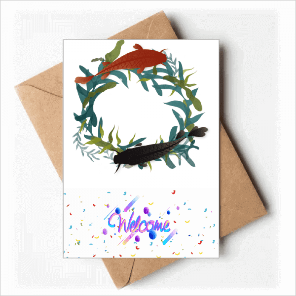Quoting Word Fish Image Sea Welcome Back Greeting Cards Envelopes Blank ...
