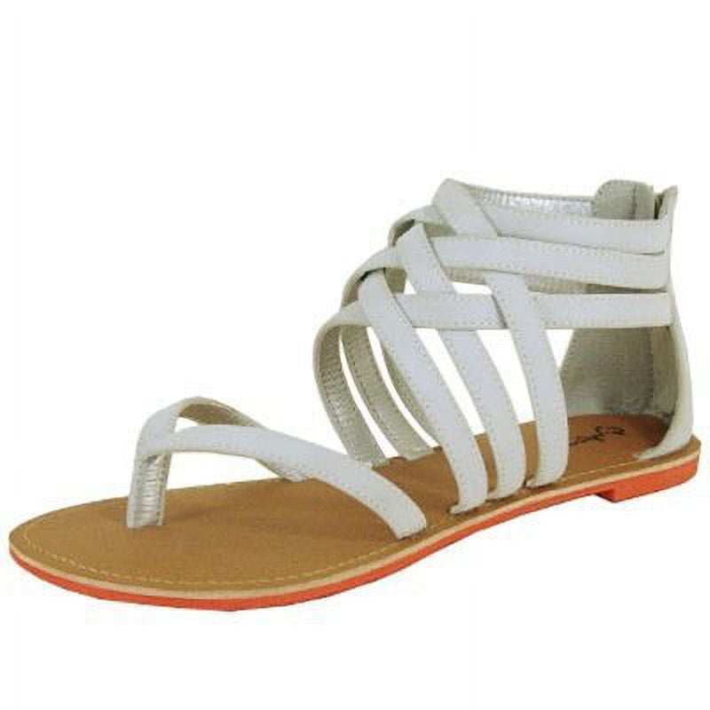 Qupid ATHENA-566 Strappy Colorblock Two-Tone Colored Sole Gladiator ... Qupid ATHENA-566 Strappy Colorblock Two-Tone Colored Sole Gladiator ...