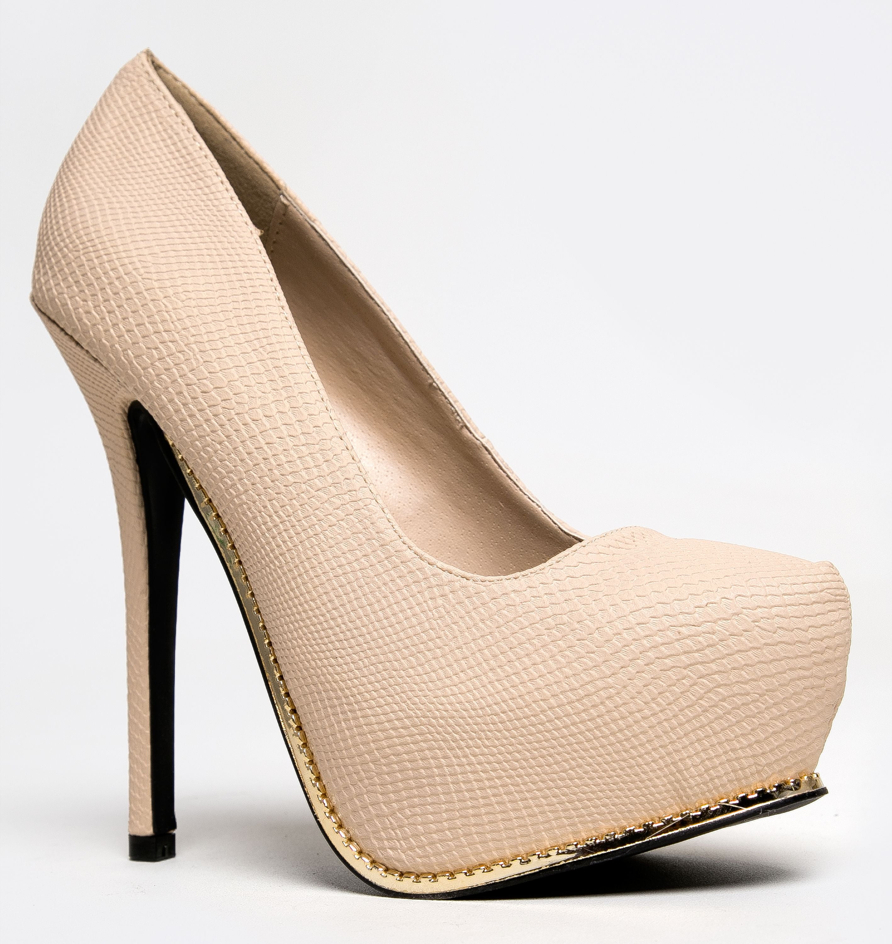Qupid MADY-29 Classic Platform High Heel Gold Trim Pump - Walmart.com