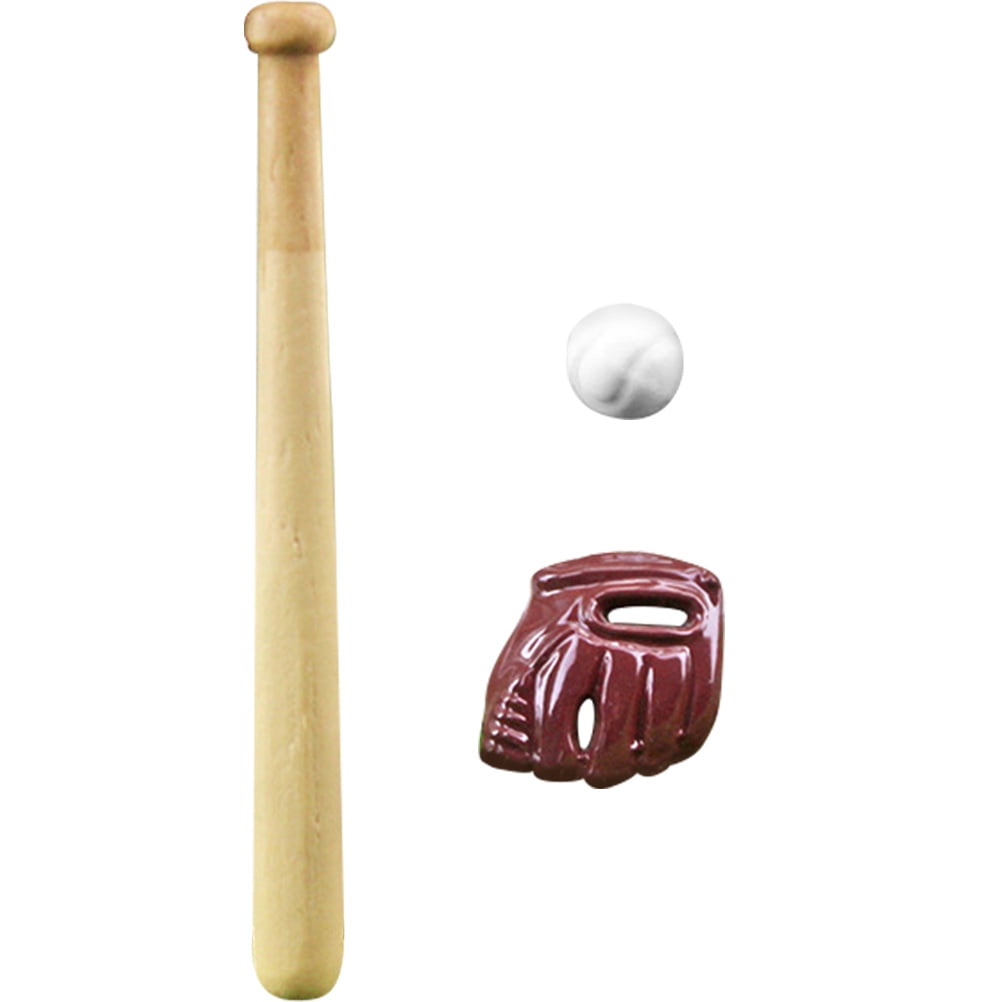 Hytrove 1 Set Miniature Toys for Dollhouse Baseball Bat Prop Assorted ...