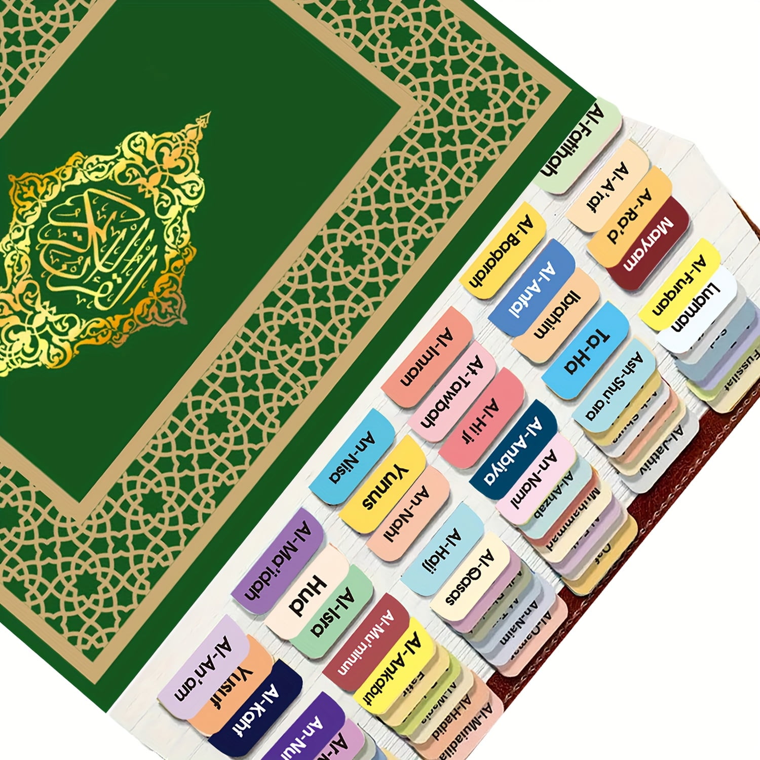 Quran Chapter Tabs, 125 Tabs, Colorful, Self-Adhesive Sticker, Quran ...
